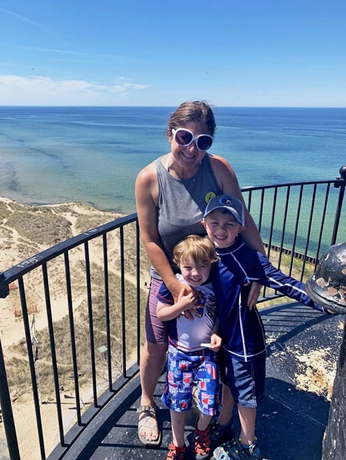 The view from the top rewards every one of those 130 steps, offering panoramic vistas of Lake Michigan that'll make you forget your burning calves.