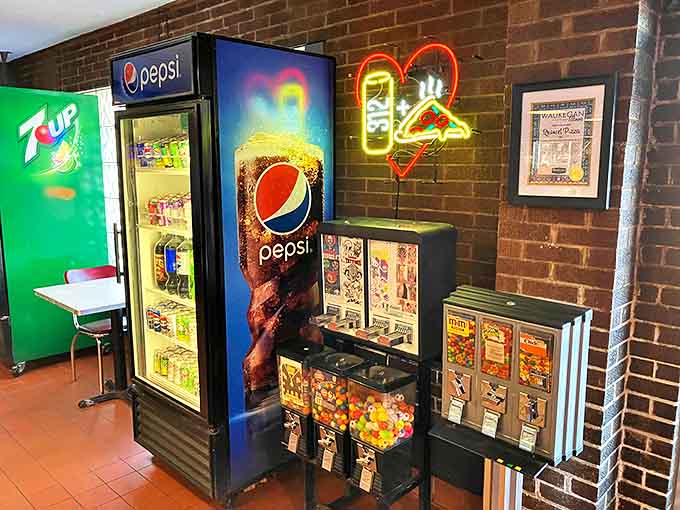 Even the vending machines feel like a charming throwback, offering candies and small toys that delight younger patrons.