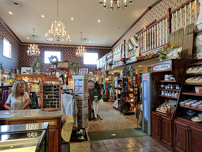 The gift shop features locally made crafts and goods, perfect for taking home a piece of Amish country to remember your visit.