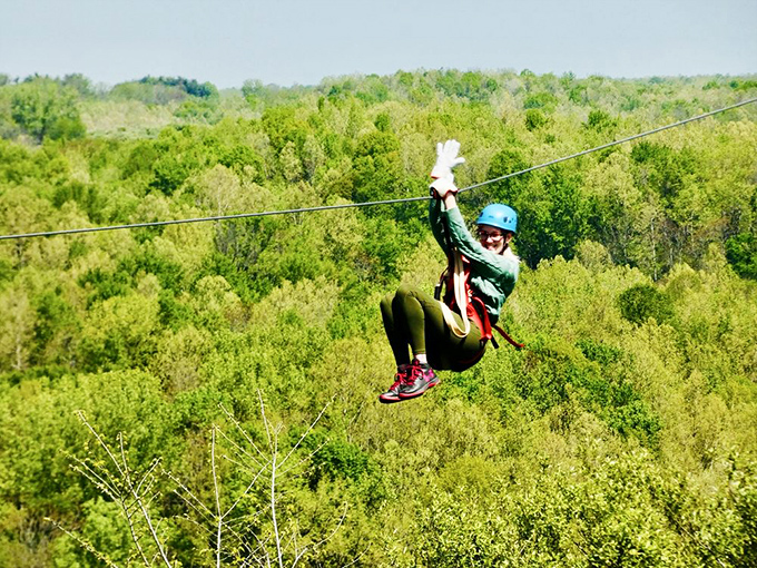 Zipline adventures offer a bird's-eye perspective of The Wilds, where soaring above grazing animals creates an adrenaline rush with educational benefits.