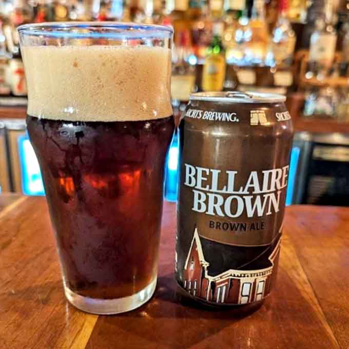 Michigan's craft beer scene in a glass! Local brews like this Bellaire Brown showcase why the Great Lakes State is a beer lover's paradise.
