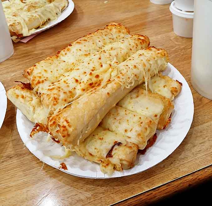 Cheesy breadsticks: Cheese on bread in stick form&mdash;proof that sometimes the simplest concepts yield the most magnificent results. Stretchy, golden perfection!