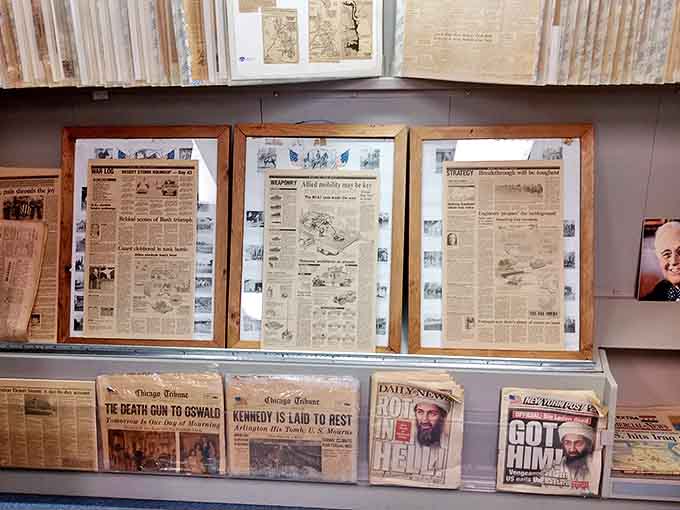Vintage newspapers capture history's first draft, showing how Americans learned about major events from Pearl Harbor to Kennedy's assassination to modern headlines.