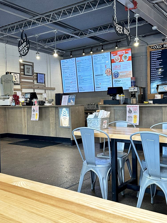 Where pizza dreams begin &ndash; the ordering counter at Old Scratch, gateway to a world of wood-fired wonders.