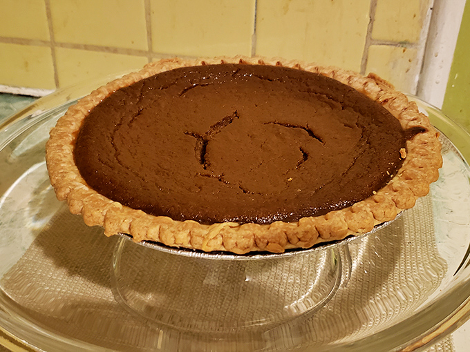 This chocolate pie isn't just dessert &ndash; it's therapy in a tin pan, with a crust crimped by hands that understand the importance of butter ratios.