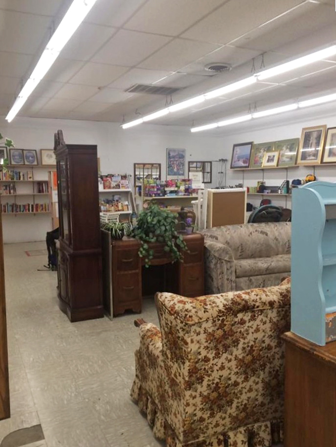 Furniture, frames, and forgotten treasures create cozy vignettes throughout the store &ndash; instant inspiration for home decorators on a budget.