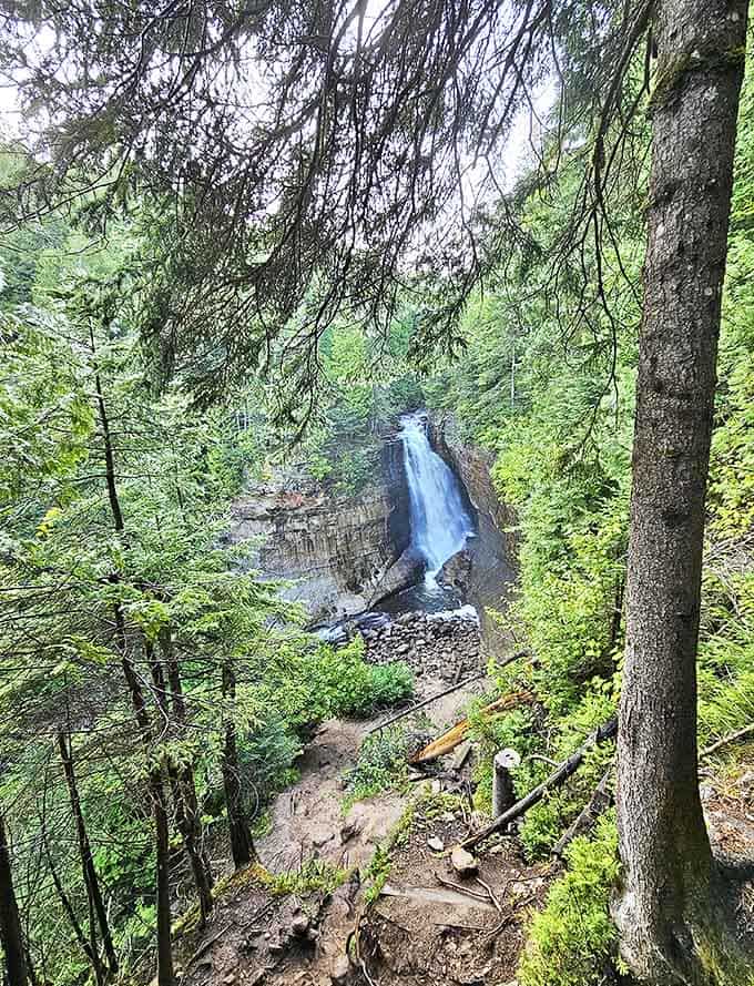 The upper viewpoint offers a different perspective on the cascade, because apparently one stunning view wasn't enough for this overachieving waterfall.