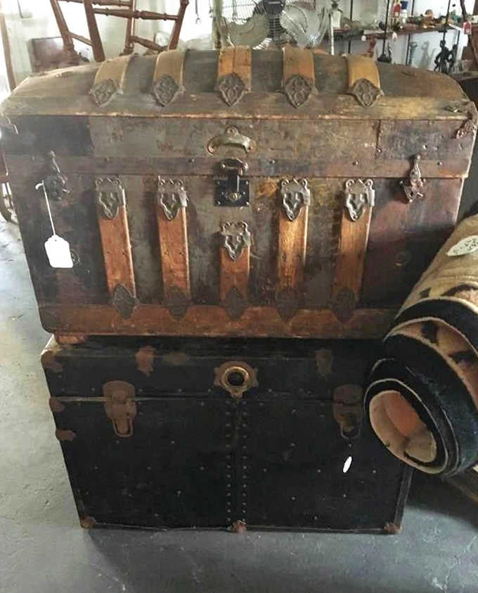 These aren't just old trunks&mdash;they're time capsules that likely crossed oceans, held wedding dresses, or protected family heirlooms through generations.