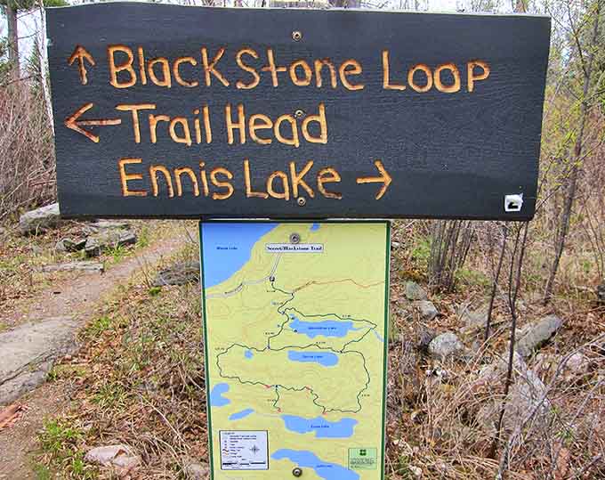 The trail's humble signpost &ndash; like finding the entrance to Narnia, if Narnia had excellent trail maintenance and occasional mosquitoes.