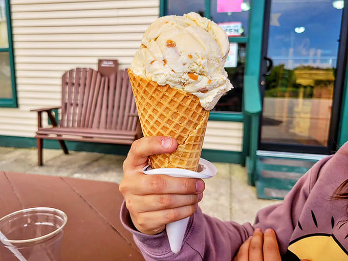 This isn't just orange pineapple ice cream; it's sunshine in a cone, bringing tropical vibes to Michigan's thumb one delicious lick at a time.