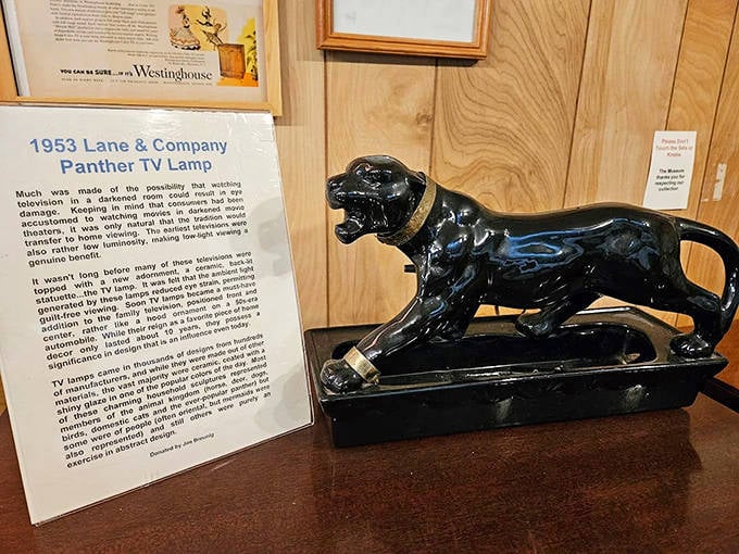 The Lane & Company Panther TV Lamp &ndash; because early television viewing needed mood lighting and mid-century kitsch.