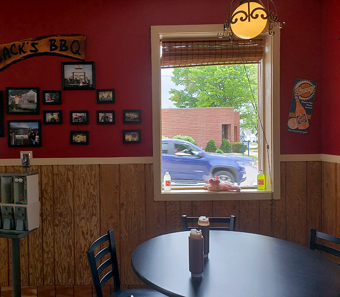 The window view, where the outside world seems less important than the barbecue paradise you've discovered inside these humble walls.