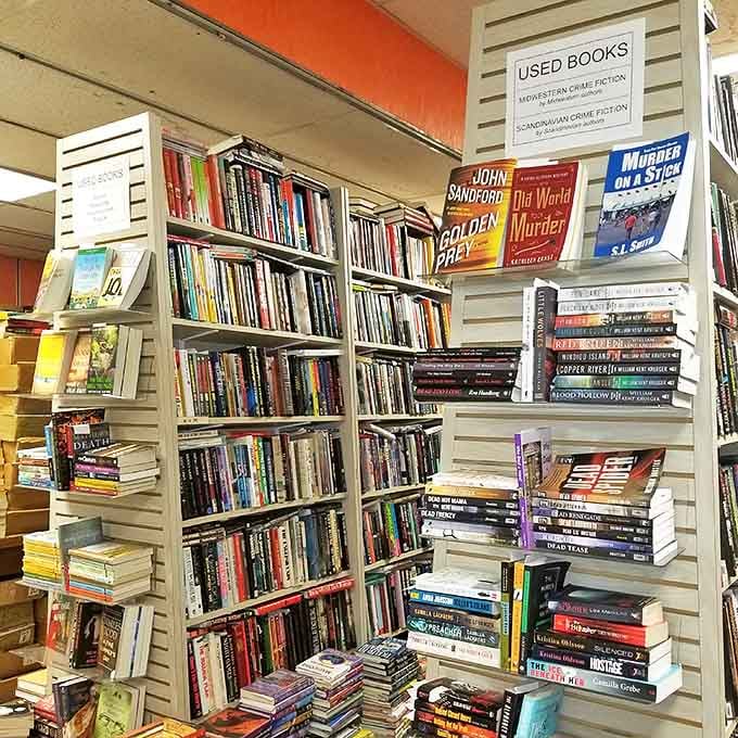The used book section offers pre-loved volumes with their own histories, each waiting for a new reader to continue their journey.