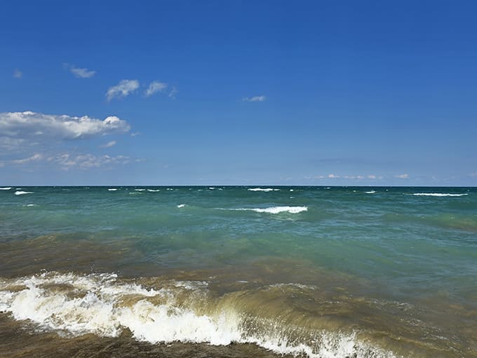 Waves roll in with the kind of gentle persistence that makes you understand why people find the sound of water so soothing.