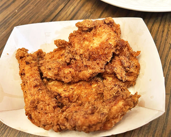 Chicken Tenders: Golden-brown perfection with a satisfying crunch that gives way to tender, juicy chicken &ndash; comfort food at its finest.