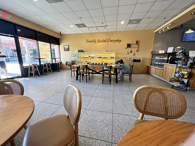 The dining area invites lingering conversations and "just one more bite" moments. Simple, comfortable, and focused on what matters most: the food.