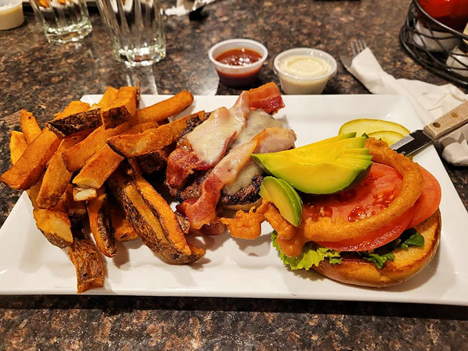 The Applewood bacon burger: where thick-cut, smoky bacon meets a hand-formed patty in a relationship your taste buds will want to third-wheel.