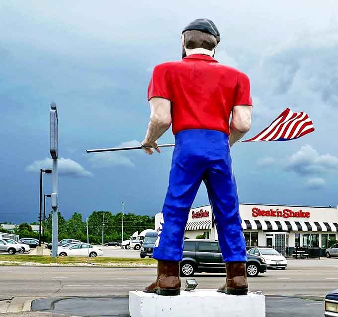 Even from behind, there's no mistaking this roadside giant &ndash; his commanding presence visible from blocks away.