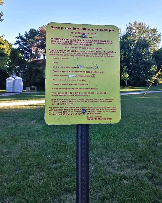 The rules sign stands as a friendly reminder that paradise needs protection &ndash; and closes promptly at 11 p.m., no exceptions!