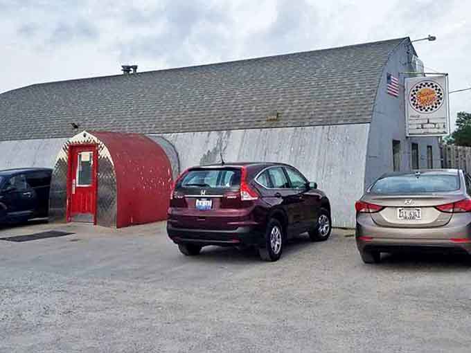 Humble exterior: The unassuming Quonset hut doesn't hint at the breakfast magic happening inside &ndash; like finding treasure in an aluminum cave.