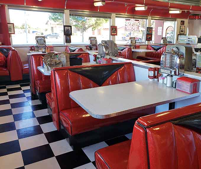 Slide into these authentic booths and suddenly you're in a simpler time, when the biggest worry was choosing between burgers or meatloaf.