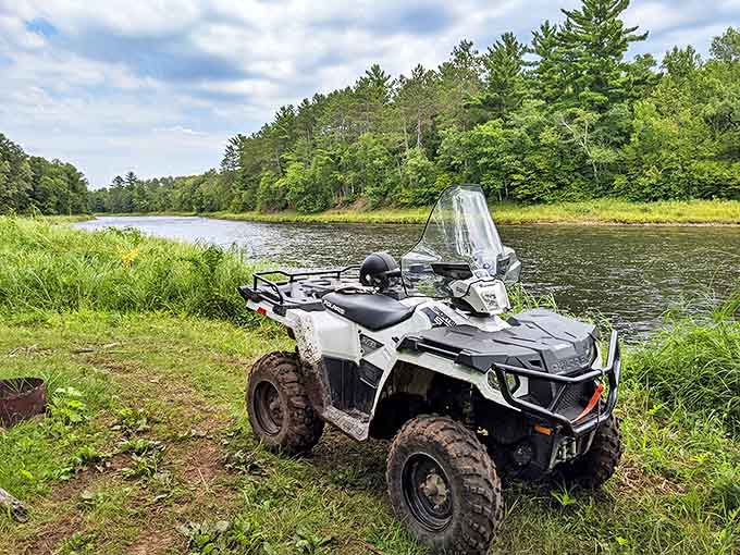 Adventure awaits in Chengwatana State Forest, where this ATV stands ready to explore miles of trails through Minnesota's pristine wilderness.