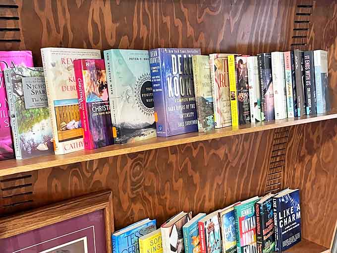 The book section offers literary adventures at fraction-of-new prices, with titles ranging from bestsellers to obscure treasures waiting to be discovered.