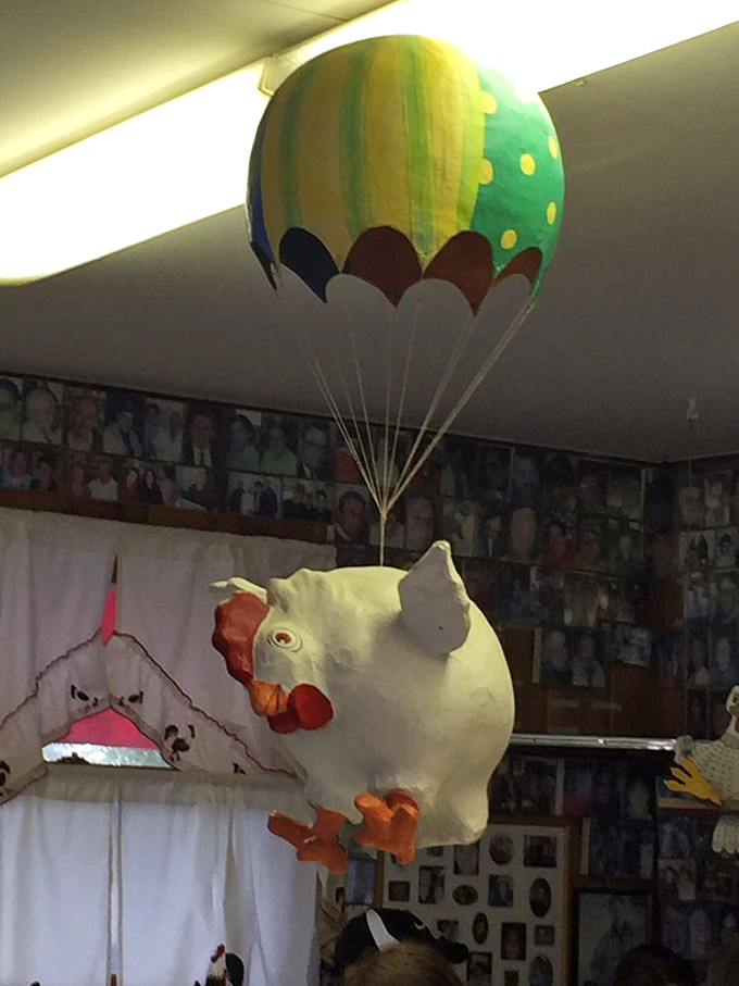 A chicken parachuting from the ceiling &ndash; because the best diners always have that one quirky touch you can't forget.