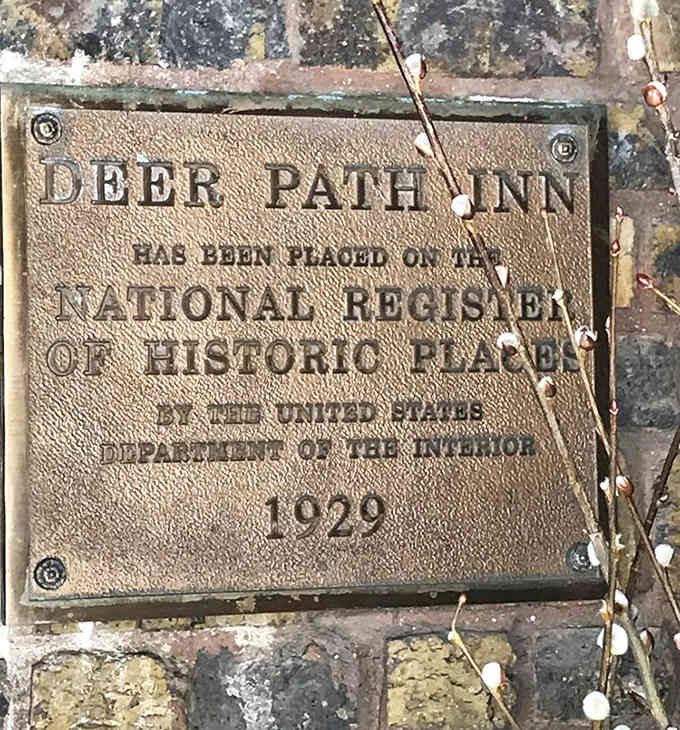 History isn't just preserved here &ndash; it's celebrated, as evidenced by this plaque marking the inn's place on the National Register.
