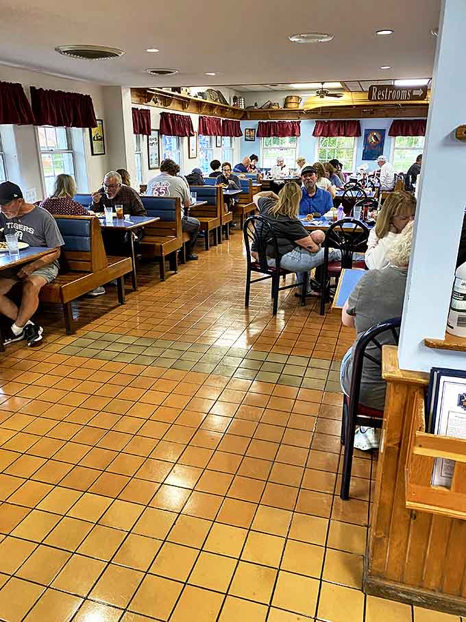 The restaurant fills with a mix of locals and visitors, all drawn by the promise of honest food served in generous portions.