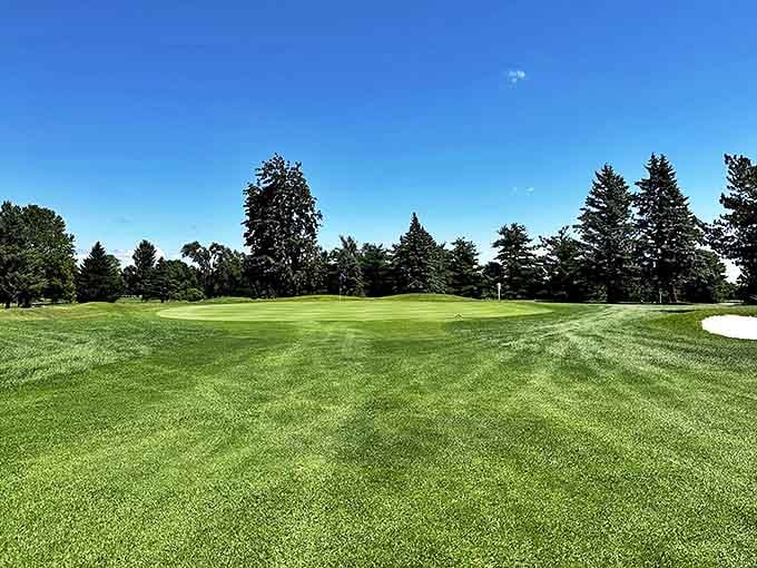 Emerald Hills Golf Course & Tavern: Perfectly manicured greens roll toward distant trees, offering golfers a serene escape where the biggest hazard might be distraction by beauty.