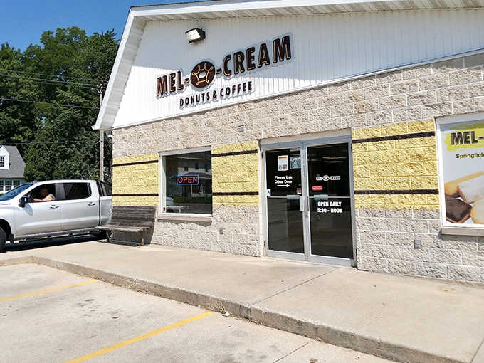 The newer location maintains that signature yellow branding &ndash; like a bat signal for those with sweet tooths, visible from blocks away.