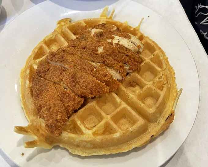 Chicken and waffles &ndash; the ultimate Southern power couple, bringing together crispy, seasoned chicken and golden waffles in a marriage made in comfort food heaven.