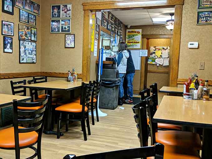 The dining area offers plenty of space to enjoy your meal without feeling like you're part of a sardine convention.