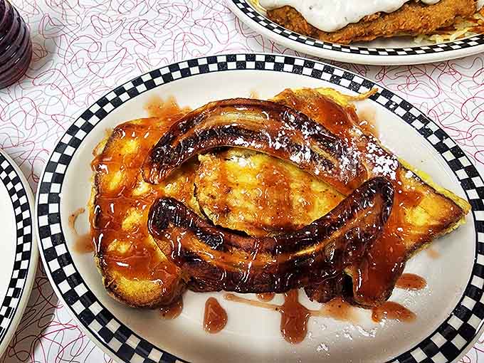 French toast that went to culinary college and came back with a caramel drizzle degree and a minor in "making you swoon."