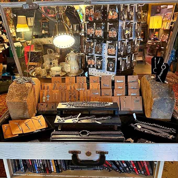 Vintage jewelry displayed like the treasures they are, proving that old doesn't mean outdated when craftsmanship is this beautiful.