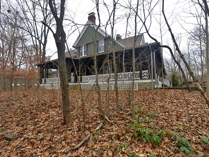 Krippendorf Lodge emerges from its forest setting like something from a storybook, history wrapped in architectural charm.