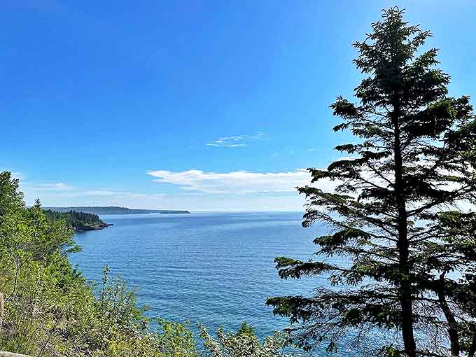 Lake Superior stretches to the horizon like a freshwater ocean, reminding visitors why the Ojibwe called it Gitchi-Gami, "the great sea."