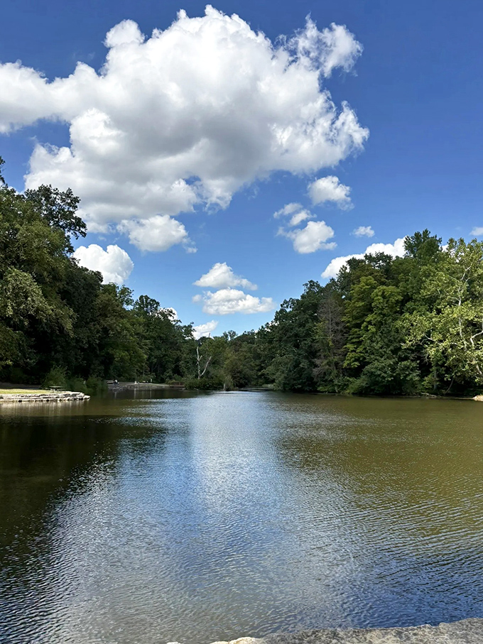 The lake stretches toward the horizon under a perfect blue sky &ndash; nature's version of a screensaver, but you can actually go there.