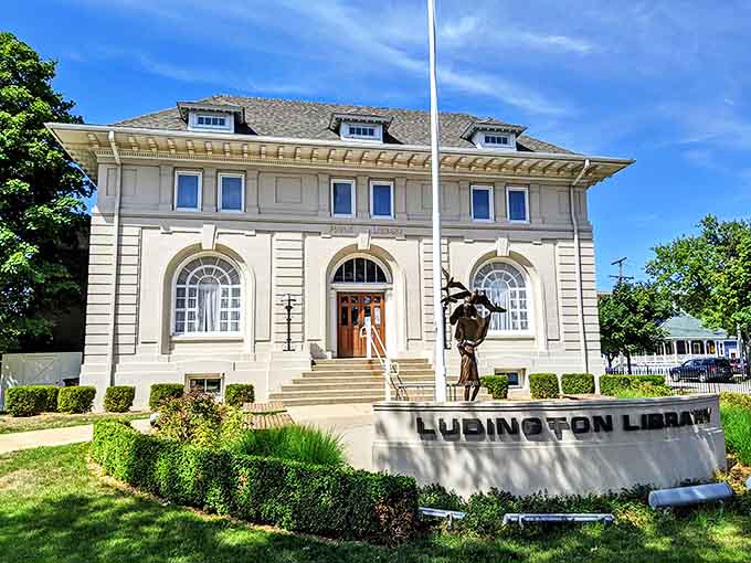 Knowledge and neighborliness share shelf space at Ludington's library, where visitors are treated like returning friends.