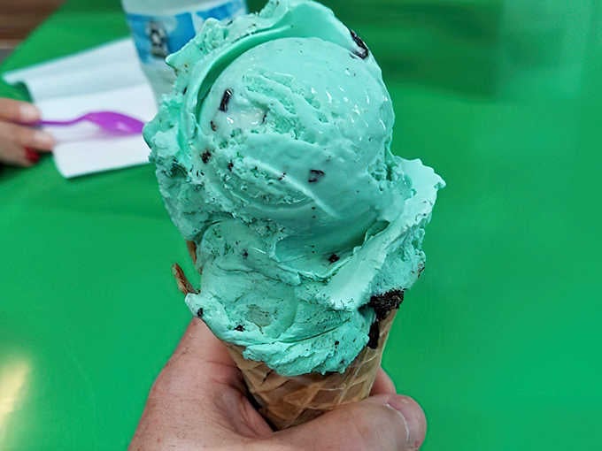 Mint chocolate chip that's actually the color of fresh mint, not radioactive green. This is ice cream for grown-ups who still know how to have fun.
