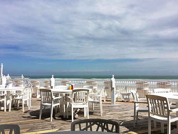 Oceanfront dining doesn't get better than this &ndash; simple white tables with front-row seats to the Atlantic's ever-changing moods.