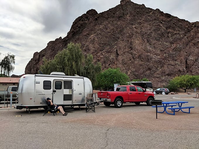 Modern camping amenities blend seamlessly with natural surroundings, offering comfort without sacrificing wilderness feel.