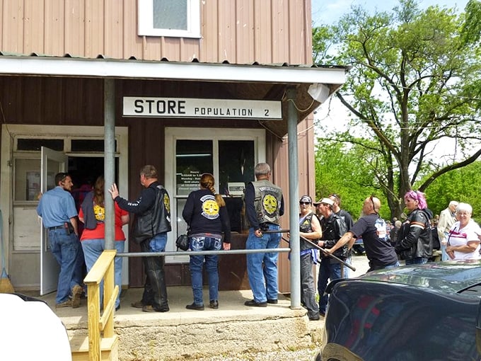 The weathered exterior tells stories of decades serving the community &ndash; from general store to internationally known burger destination.