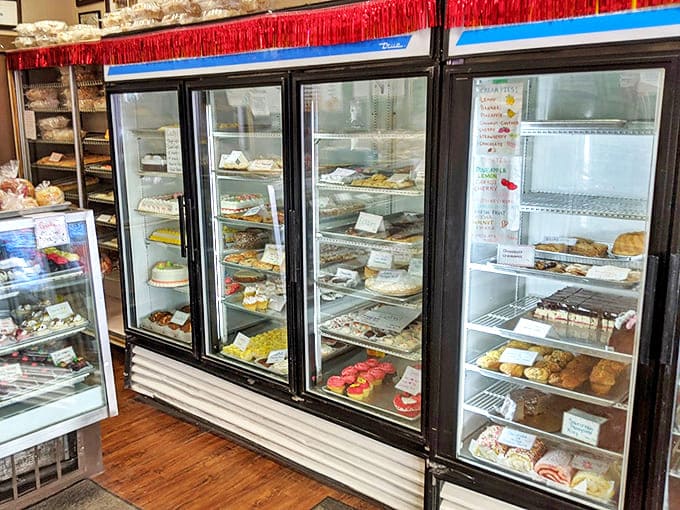 The refrigerated case &ndash; where cheesecakes and cream pies wait patiently for their moment in the spotlight of your dinner table.