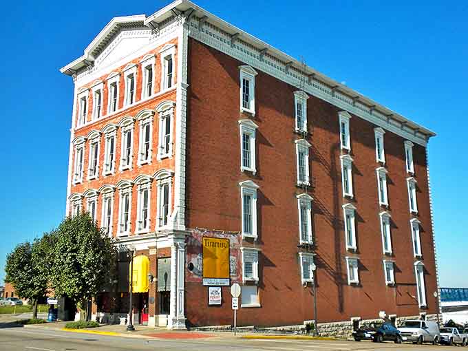 The S.J. Lesem Building exemplifies Quincy's commercial architecture, its large windows and decorative cornice reflecting the prosperity of 19th century river commerce.