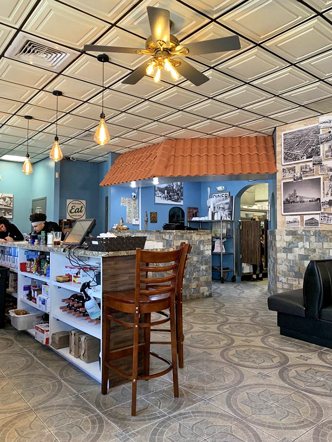 Vintage photos and modern lighting create a space that honors Tampa's past while serving up food worth coming back for.