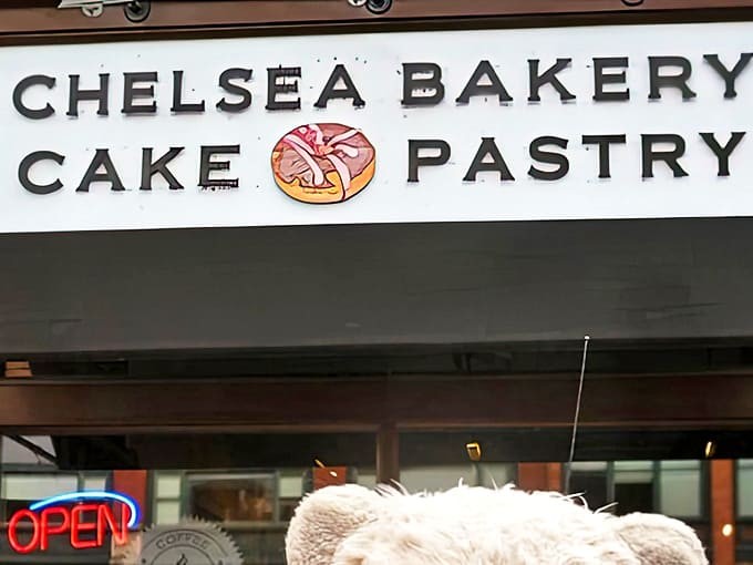 The iconic Chelsea Bakery sign with its donut "O" has become a beloved local landmark and Instagram favorite.