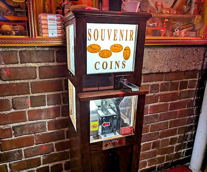 The souvenir coin machine &ndash; because what better way to remember your hot dog pilgrimage than with a flattened penny?