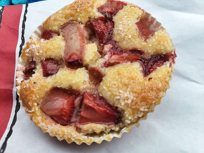 Strawberry rhubarb muffins offering that perfect sweet-tart balance &ndash; nature's candy wrapped in a tender crumb package that morning coffee dreams about at night.